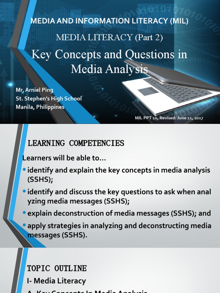 Key Concepts in Media Literacy Analysis | PDF | Behavior | Value (Ethics)