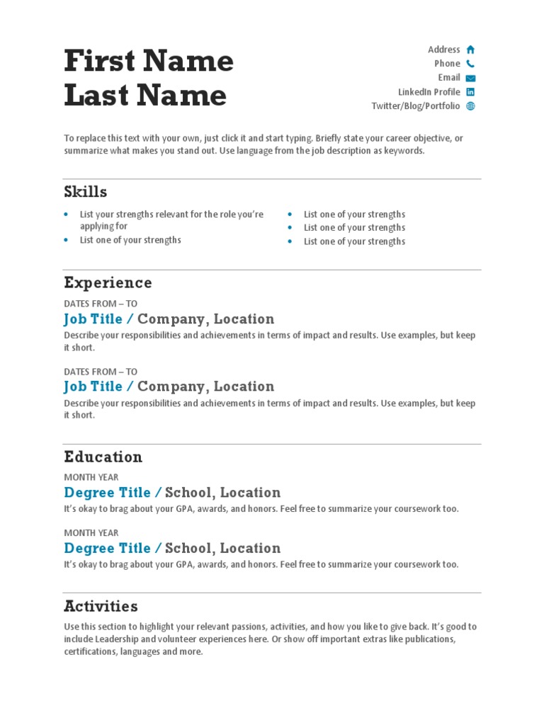 First Name Last Name: Skills | PDF