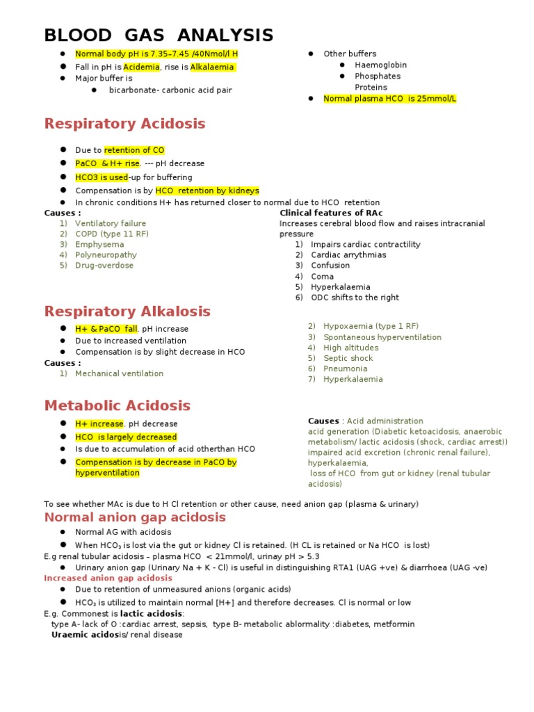BLOOD GAS ANALYSIS | Medicine | Physiology