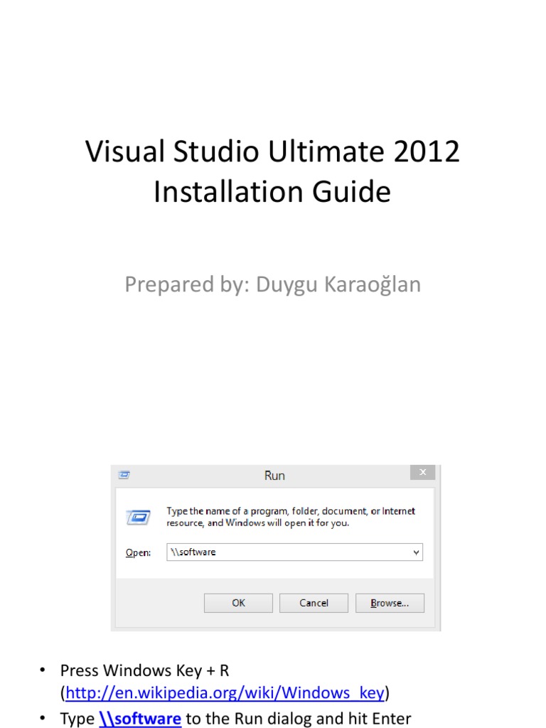 Visual Studio Ultimate 2012 Installation Guide: Prepared By: Duygu Karaoğlan | PDF