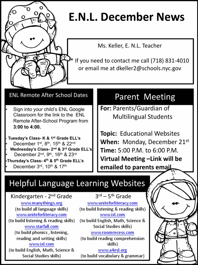 December 2020 Enl Newsletter | PDF | Language Arts & Discipline