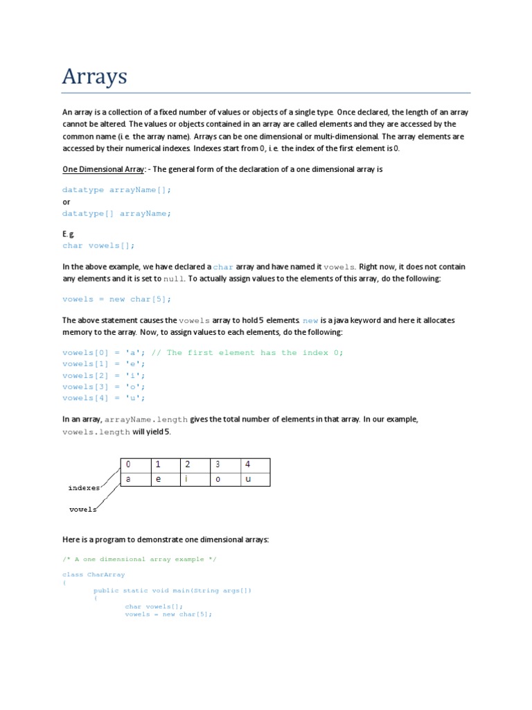 Arrays | PDF | Array Data Structure | Data Type