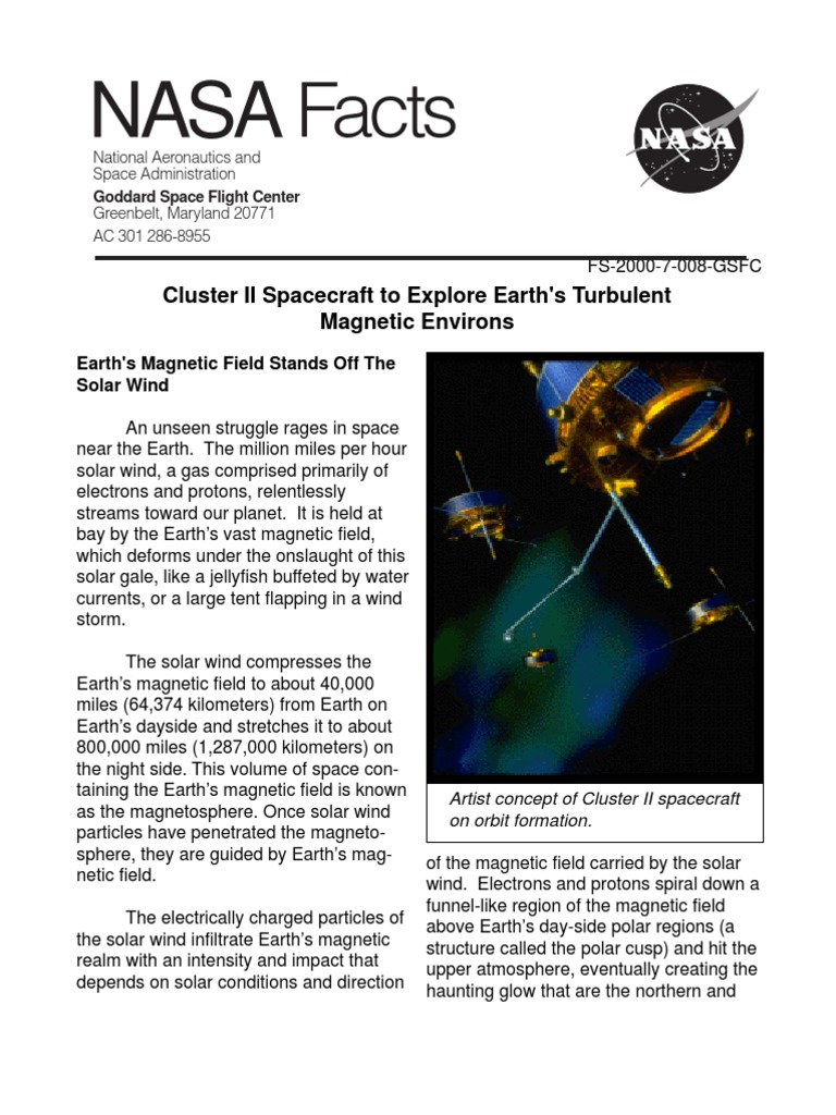 NASA Facts Cluster II Spacecraft To Explore Earth's Turbulent Magnetic ...