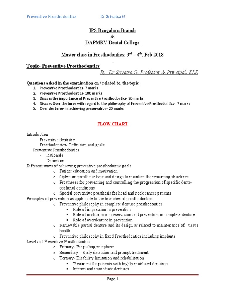 Preventive Prosthodontics | PDF | Dental Implant | Prosthodontics