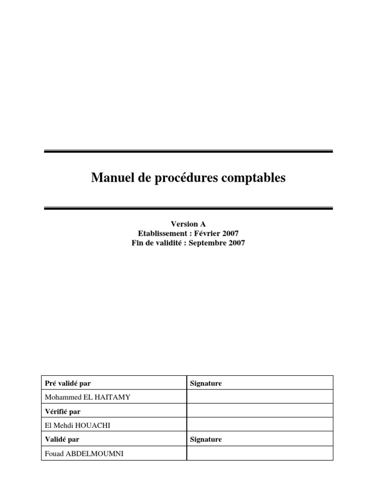 Manuel de Procédures Comptables | PDF | Facture | Comptabilité
