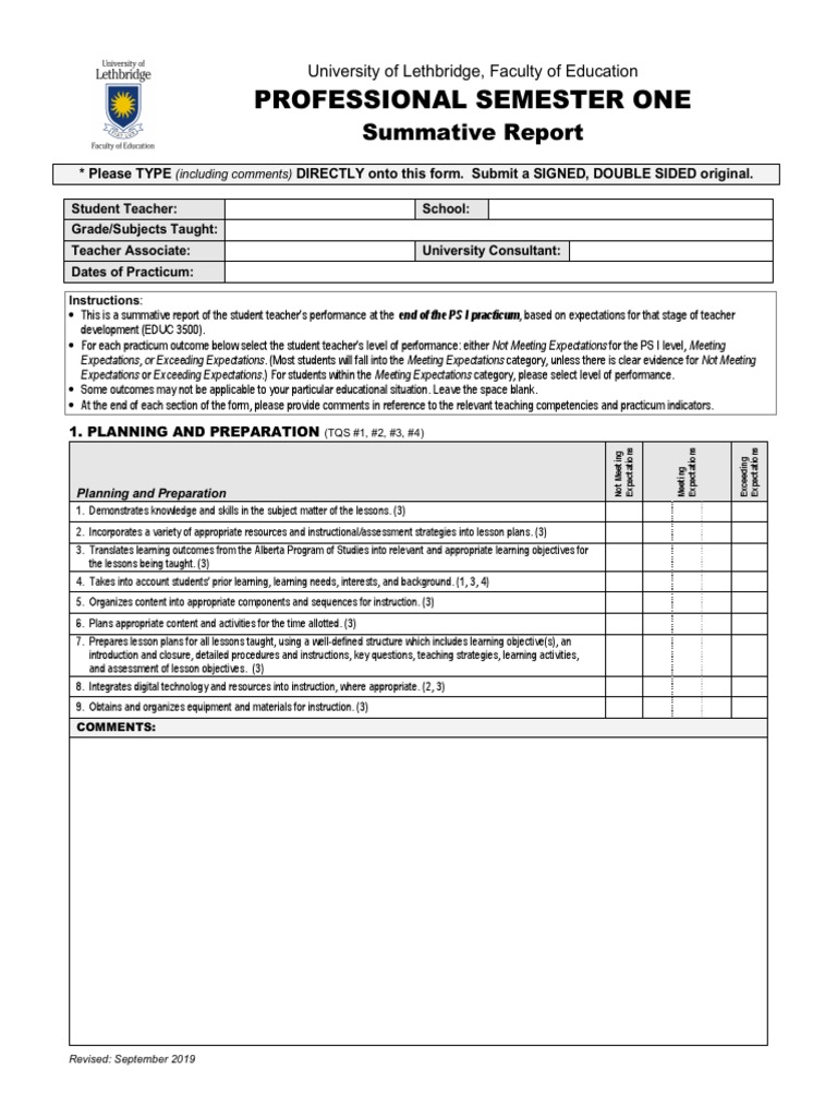 Psi Summative Form | PDF | Educational Assessment | Teachers