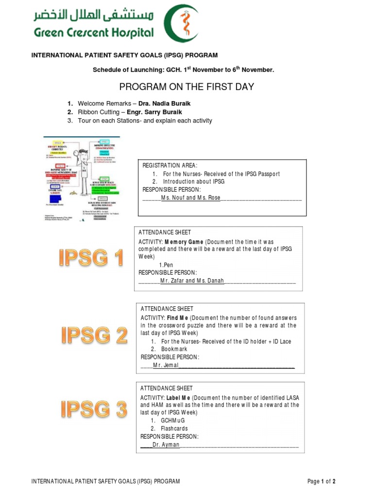 IPSG Program Schedule and Activities | PDF | Business