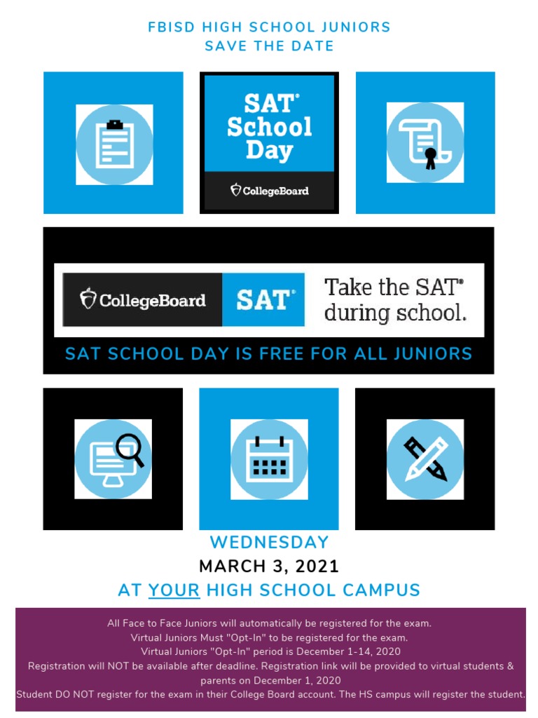 SAT School Day Save The Date Flyer 1 | PDF