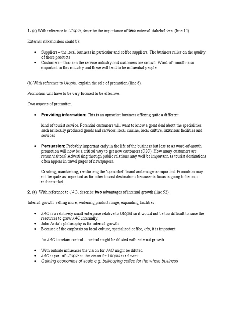 Utopia Case Study Classwork HL | PDF | Net Present Value | Luxury Goods