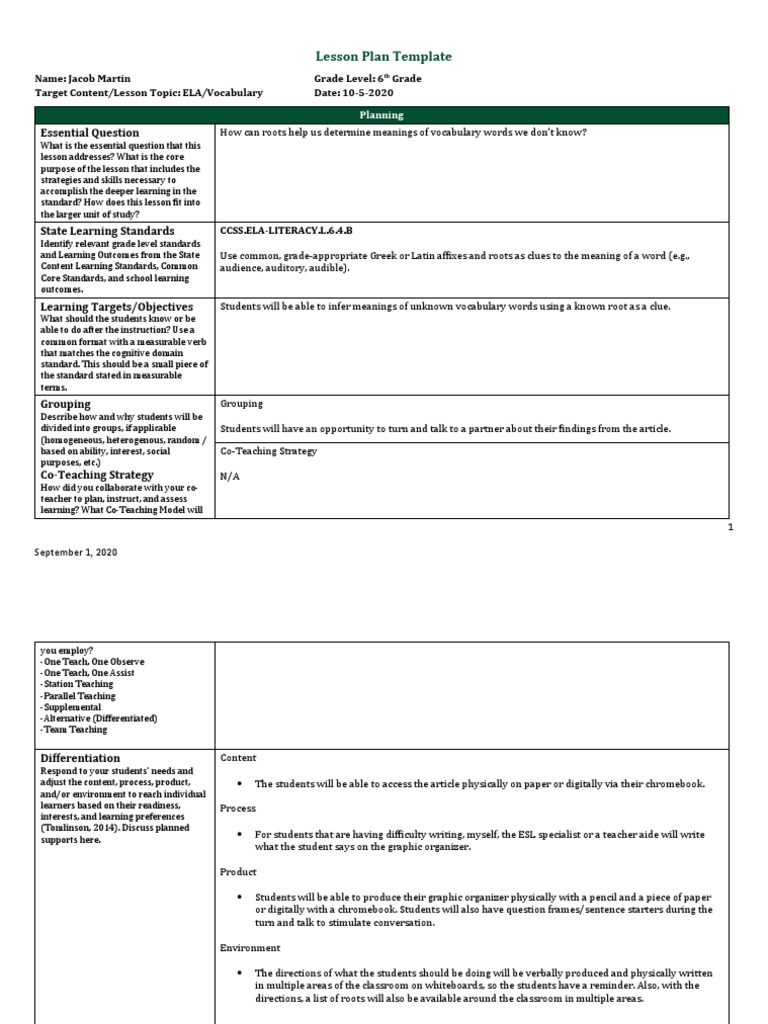 Lesson Plan Template: Essential Question | PDF | Educational Assessment ...
