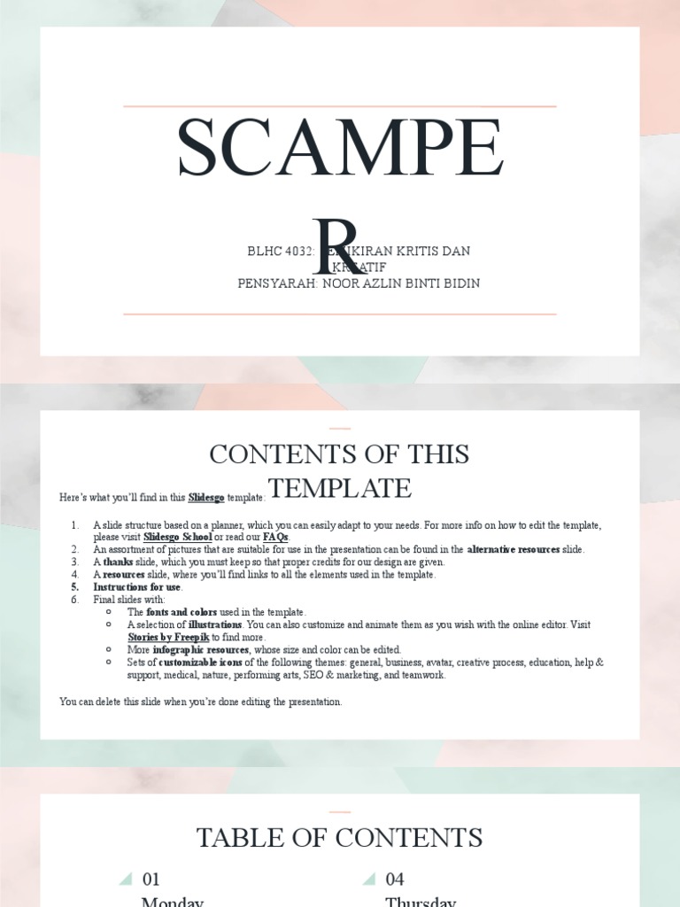 Minimalist HS Weekly Planner - by Slidesgo | PDF | Lunch | Planets