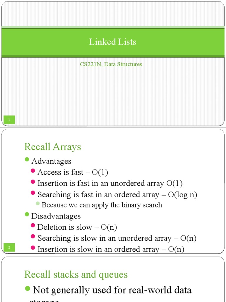 Linked Lists: CS221N, Data Structures | PDF | Queue (Abstract Data Type ...