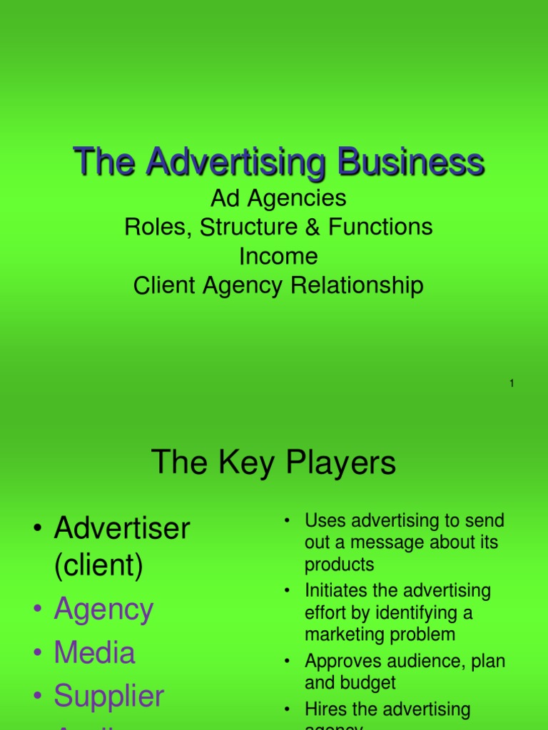 The Advertising Business: Ad Agencies Roles, Structure & Functions ...