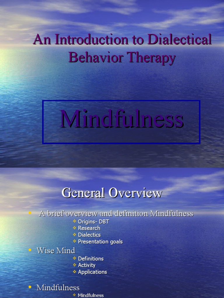 An Introduction To Dialectical Behavior Therapy | PDF | Dialectical ...