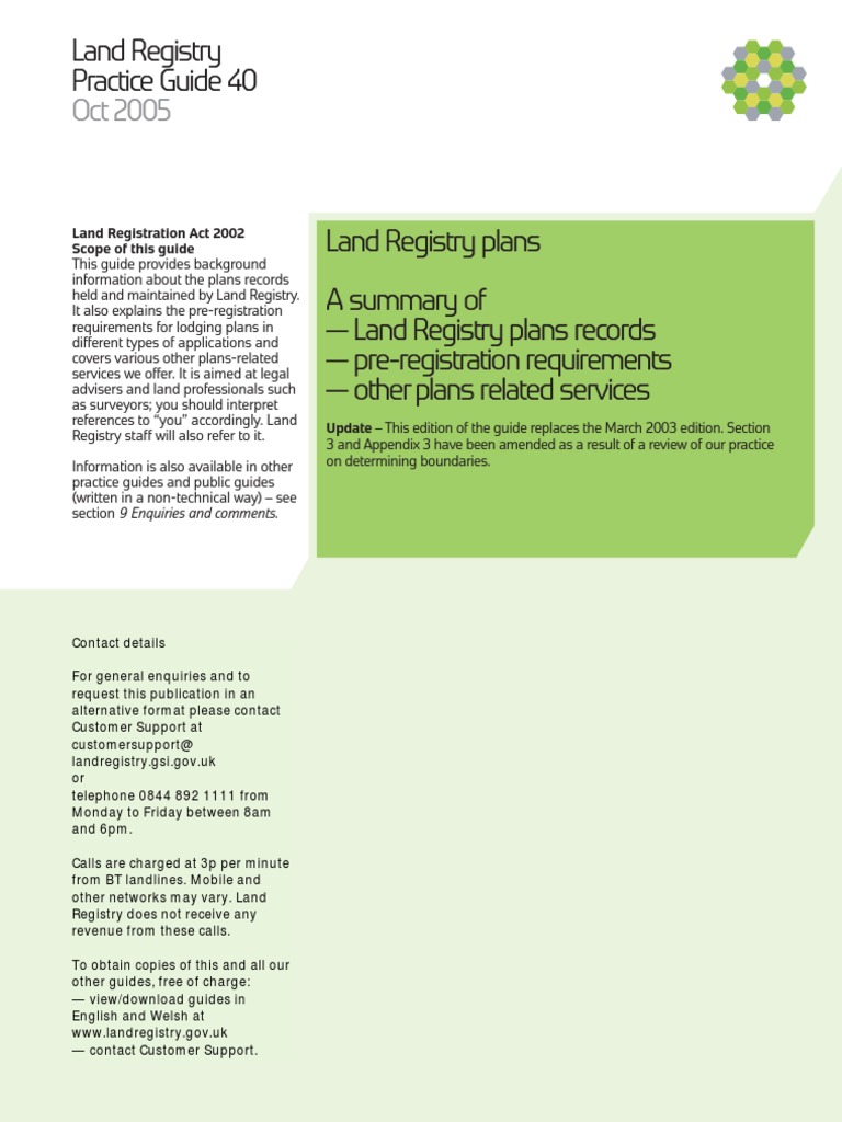 Land Registry Practice Guide 40 | PDF | Surveying | Ordnance Survey