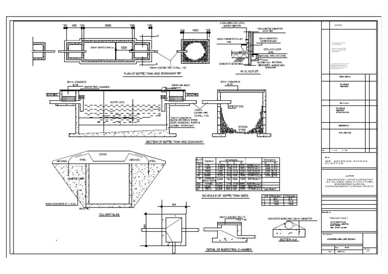 Inspection Chamber Detailing Sheet Providing Dimensions and Notes for ...