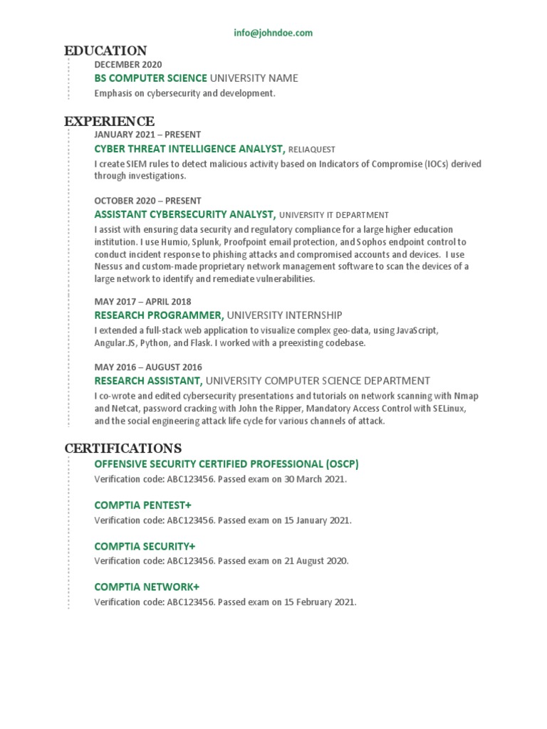 John Doe Resume | PDF