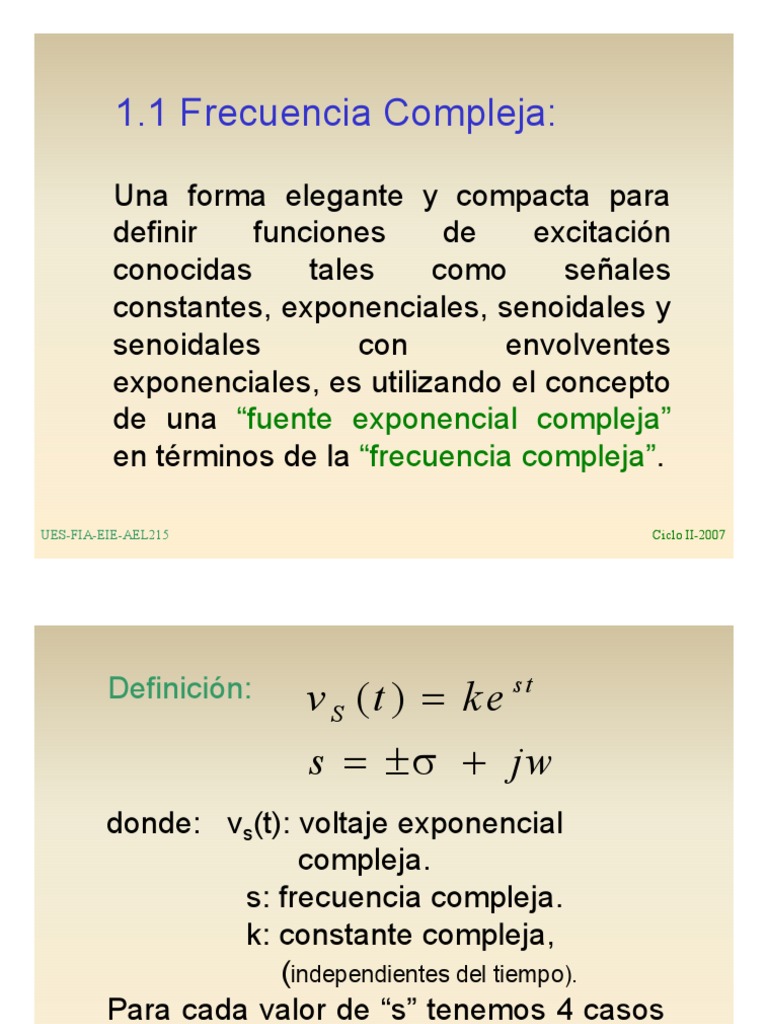 1.1 Frecuencia compleja | Función (Matemáticas) | Análisis