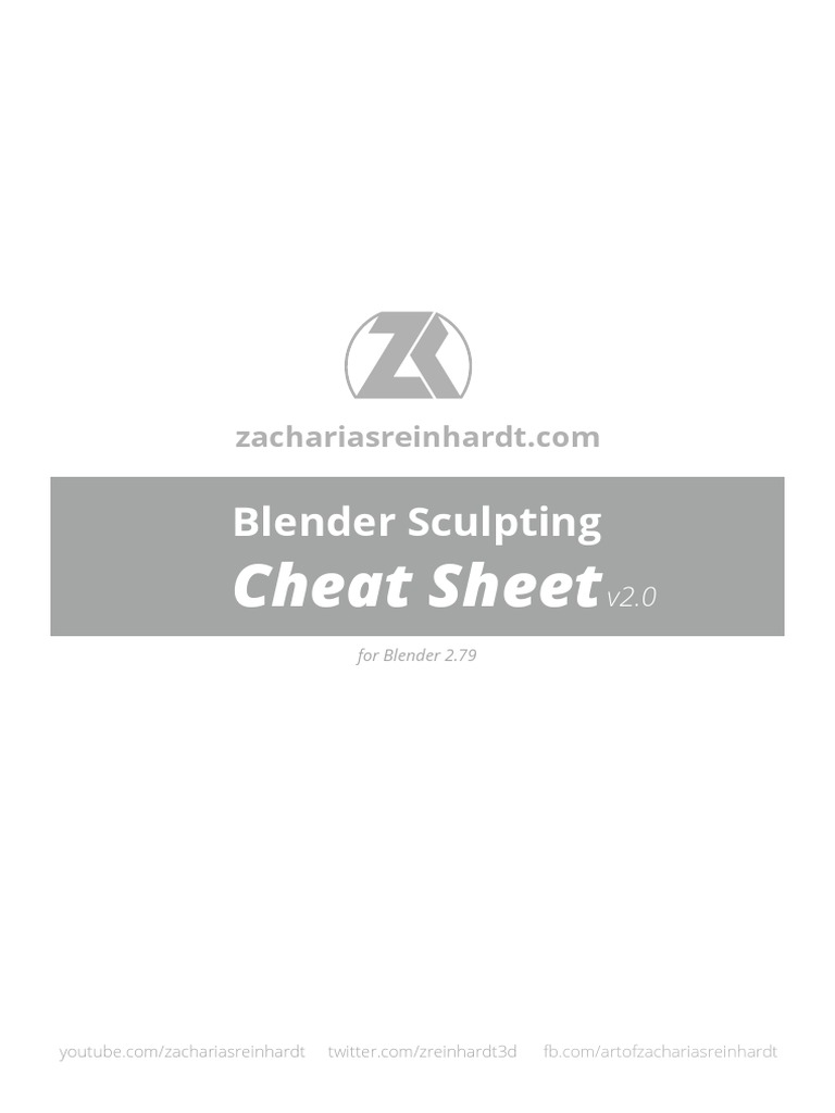 Cheat Sheet: Blender Sculpting | PDF | Input/Output | Human–Computer ...