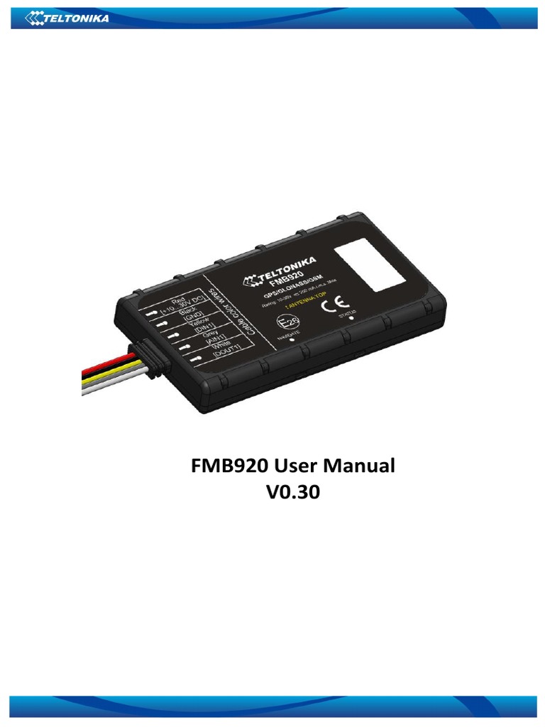 FMB920 User Manual v0 30 PDF | PDF | Bluetooth | General Packet Radio ...