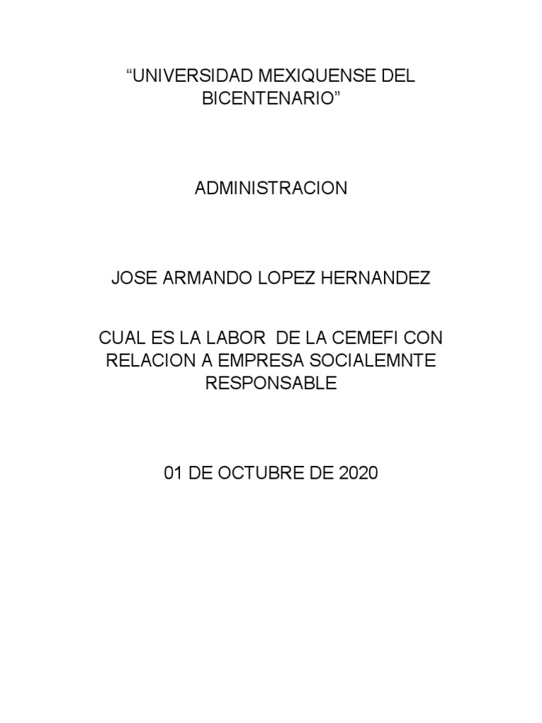 Cemefi y Las ESR | PDF | Responsabilidad social corporativa | Política