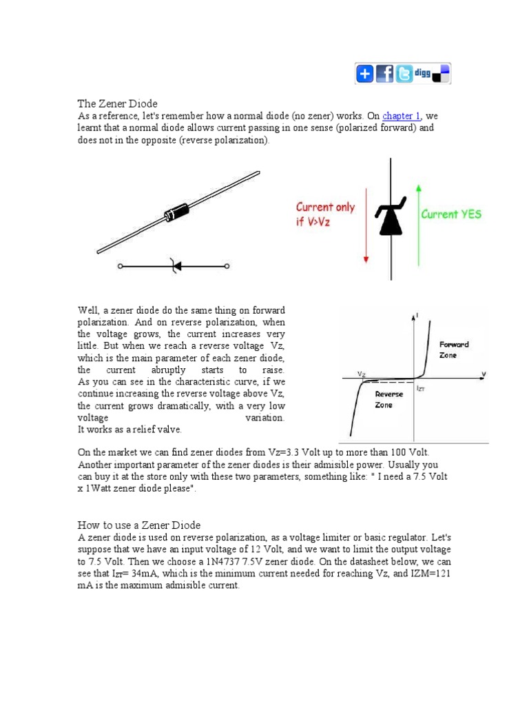 The Zener Diode | PDF | Bipolar Junction Transistor | Solar Cell
