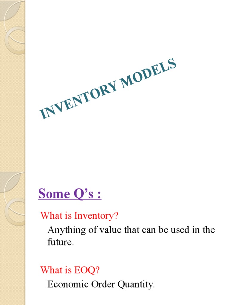 Inventory Models | PDF