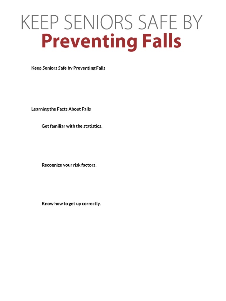Keep Seniors Safe by Preventing Falls | PDF | Stairs | Medical Specialties