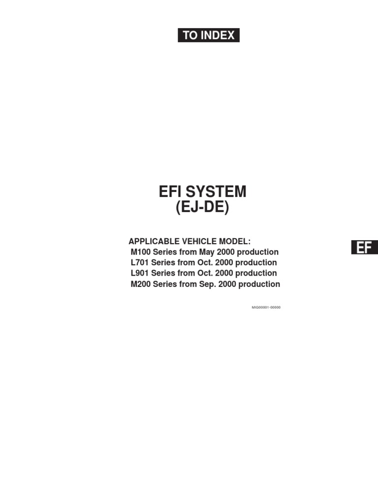 Daihatsu EJ-DE Engine EFI System | PDF | Fuel Injection | Ignition System