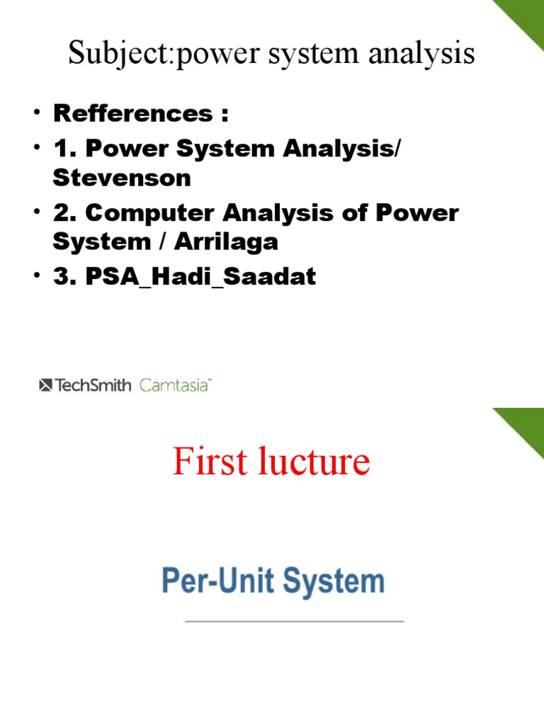 Subject:power System Analysis | PDF