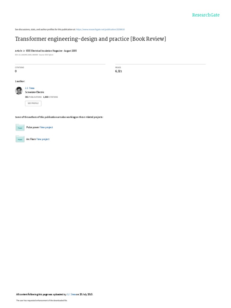 Transformer Engineering-Design and Practice (Book Review) : IEEE ...