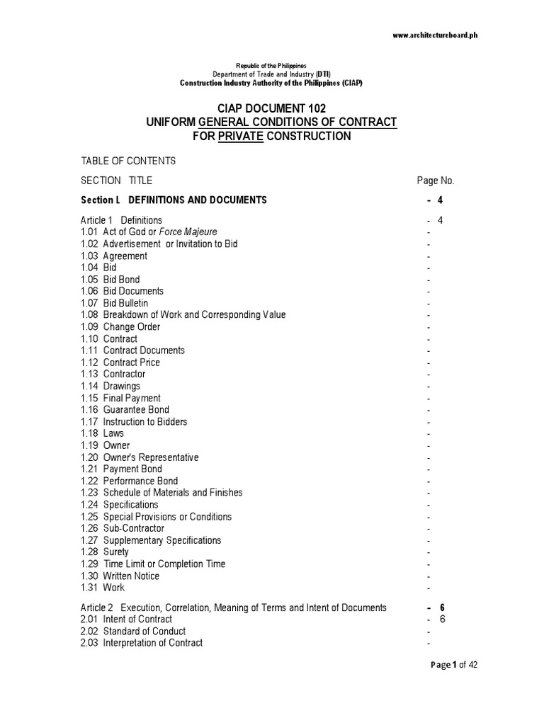 CIAP Document 102: Contract Conditions | PDF | Specification (Technical ...