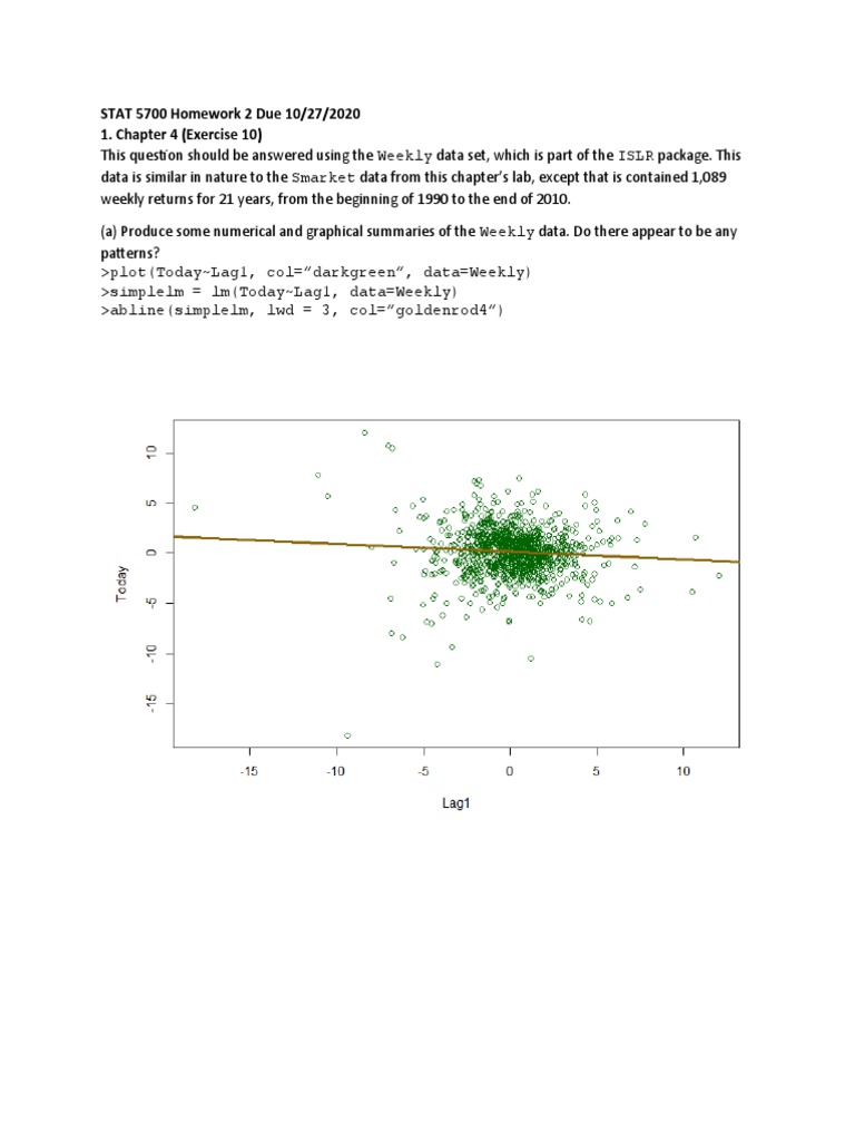 Stat 5700 HW 2 | PDF | Cross Validation (Statistics) | Errors And Residuals