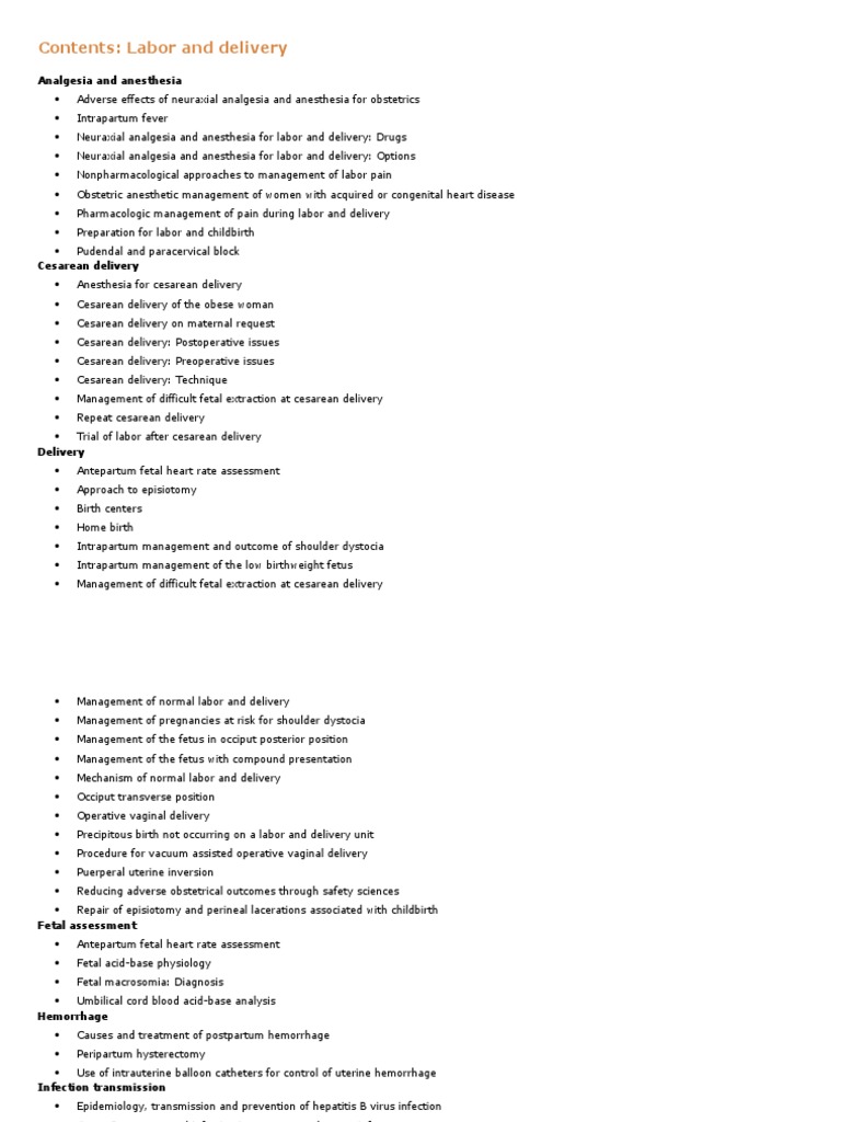 Comprehensive Guide to Labor and Delivery | PDF | Caesarean Section ...