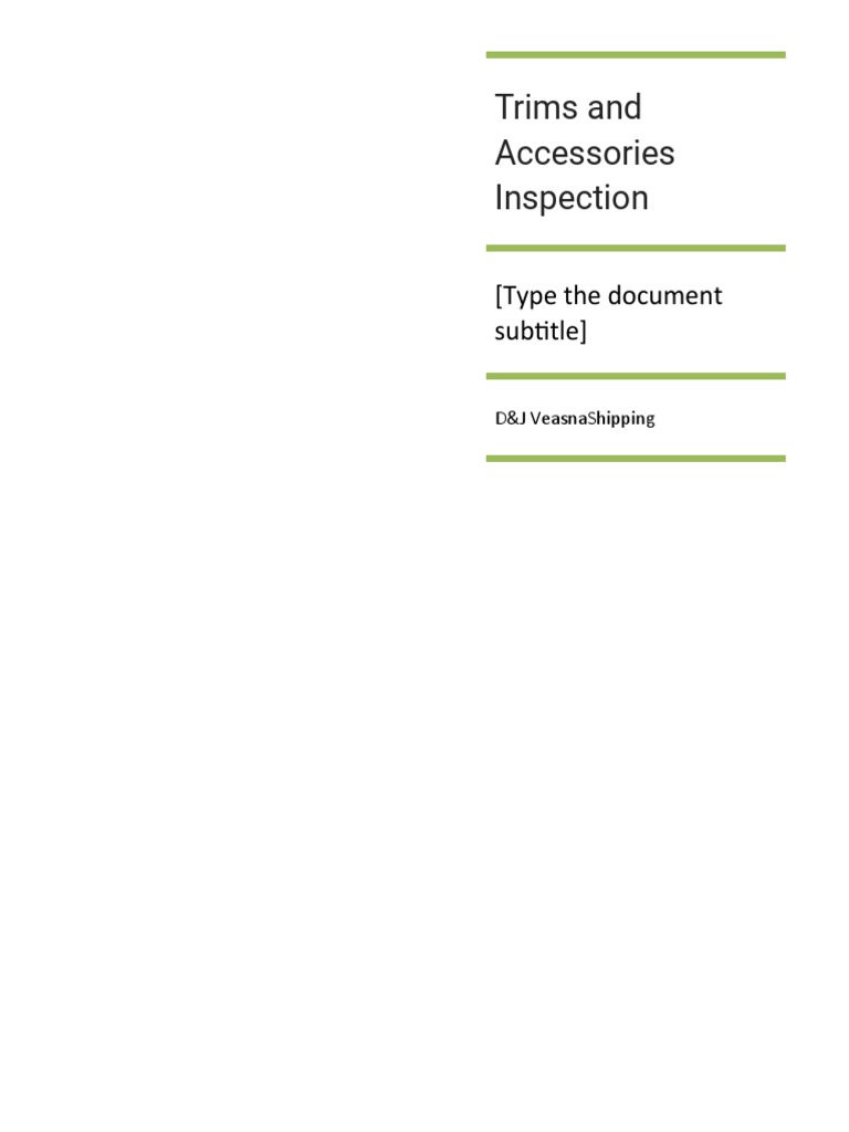 Trims and Accessories Inspection | PDF | Business | Clothing