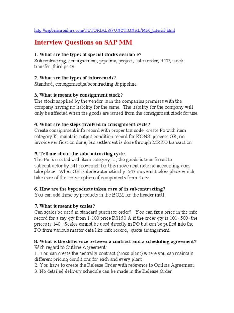 An Overview of Key SAP MM Concepts and Transactions for Managing ...
