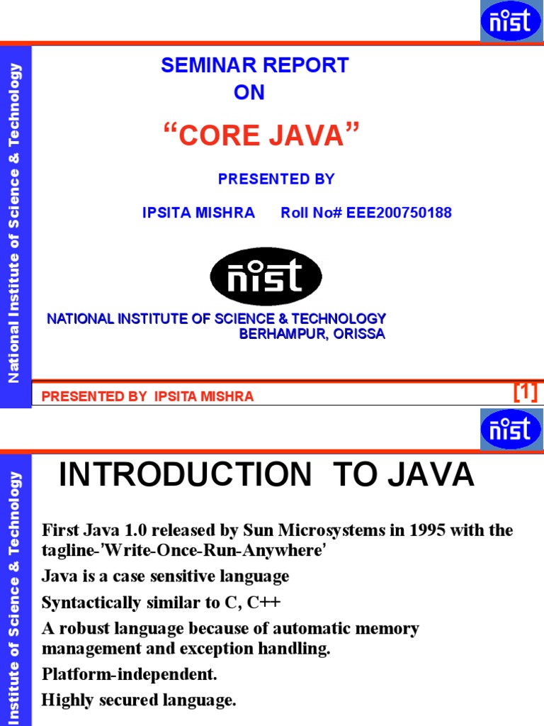 Core Java: Seminar Report ON | PDF | Inheritance (Object Oriented Programming) | Class (Computer ...