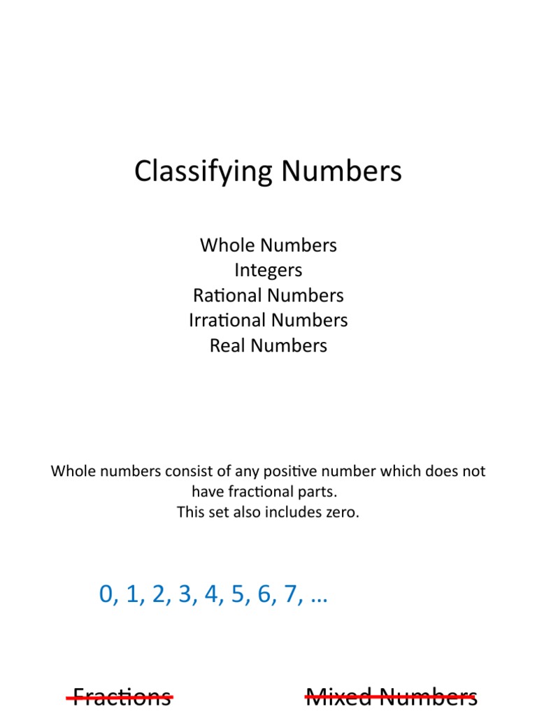 Classifying Numbers II | PDF | Numbers | Fraction (Mathematics)