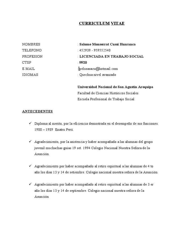 Curriculum Vitae Actualizado | PDF | Educación avanzada | Plan de estudios