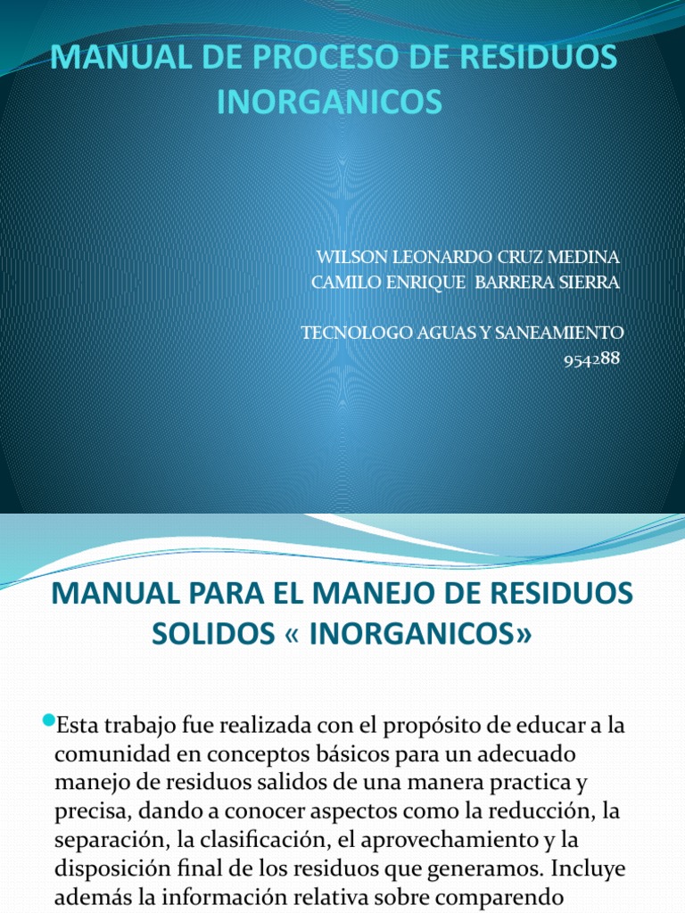 Exposicion Residuos Inorganicos. | PDF | El plastico | Residuos