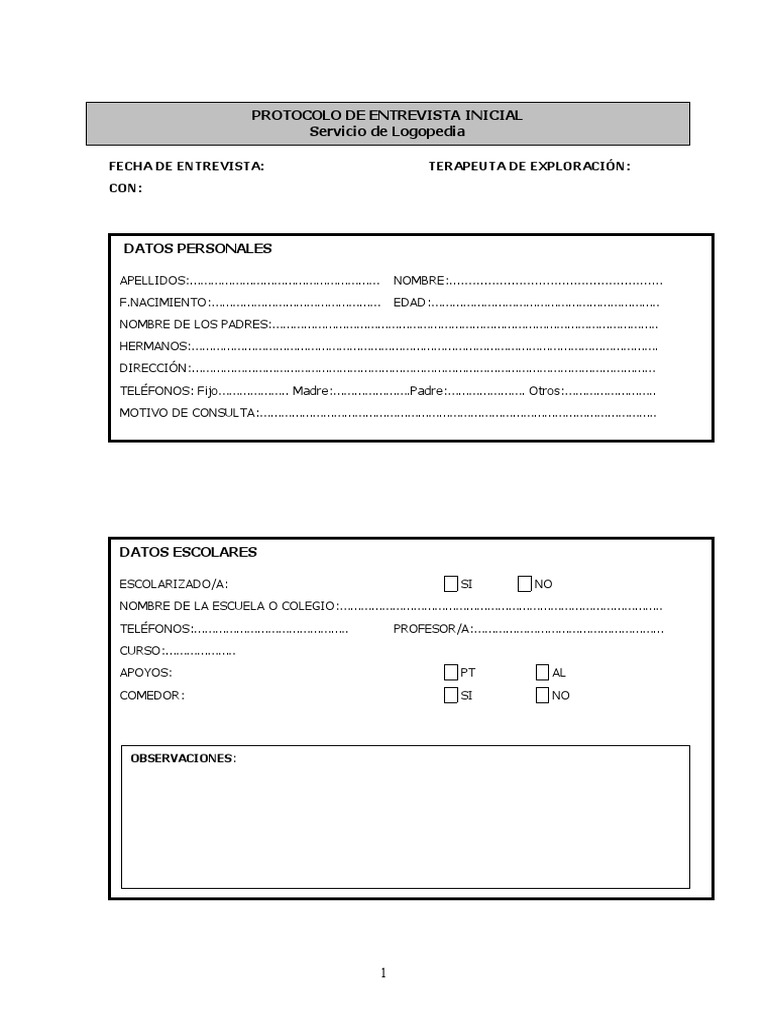 Entrevista Inicial | PDF