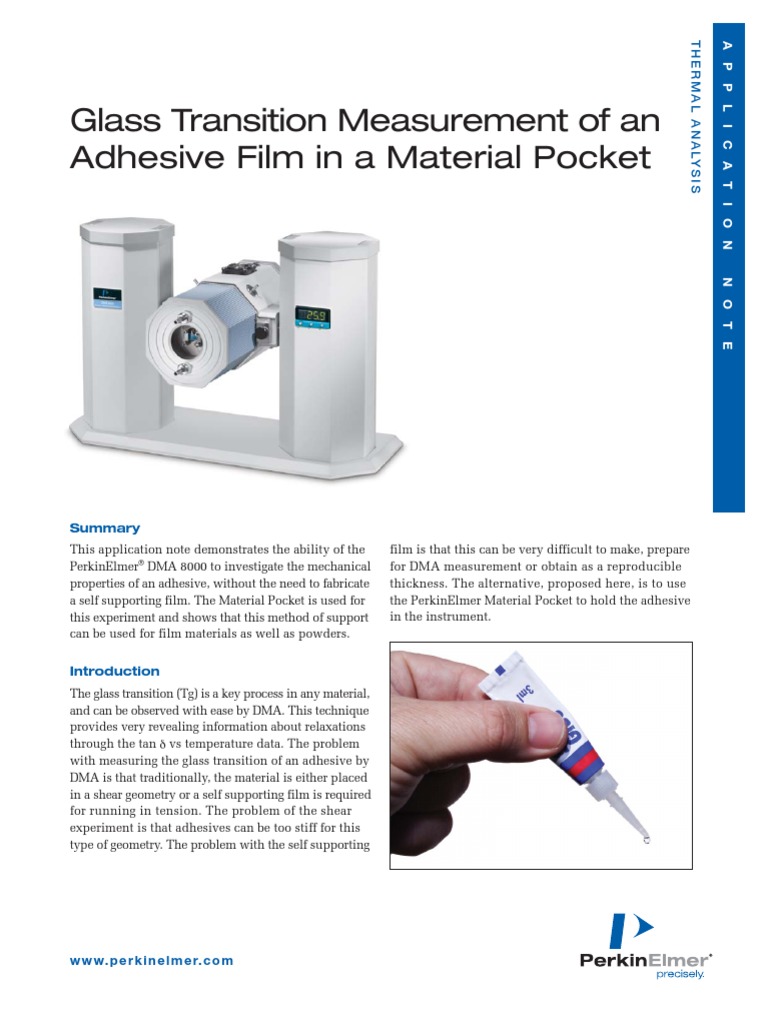 Glass Transition Measurement of An Adhesive Film in A Material Pocket ...
