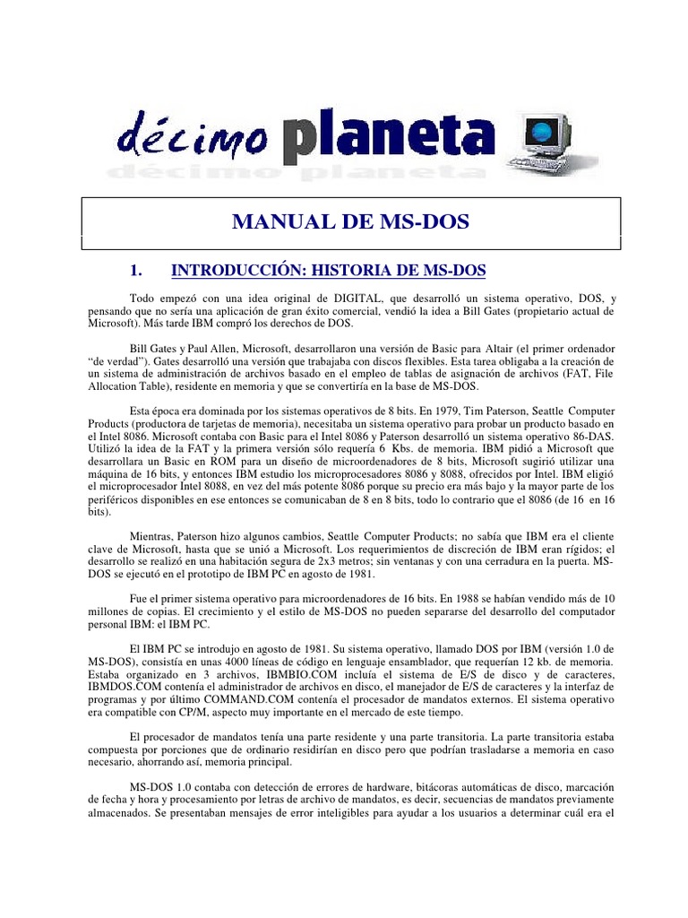 Manual Msdos PDF | PDF