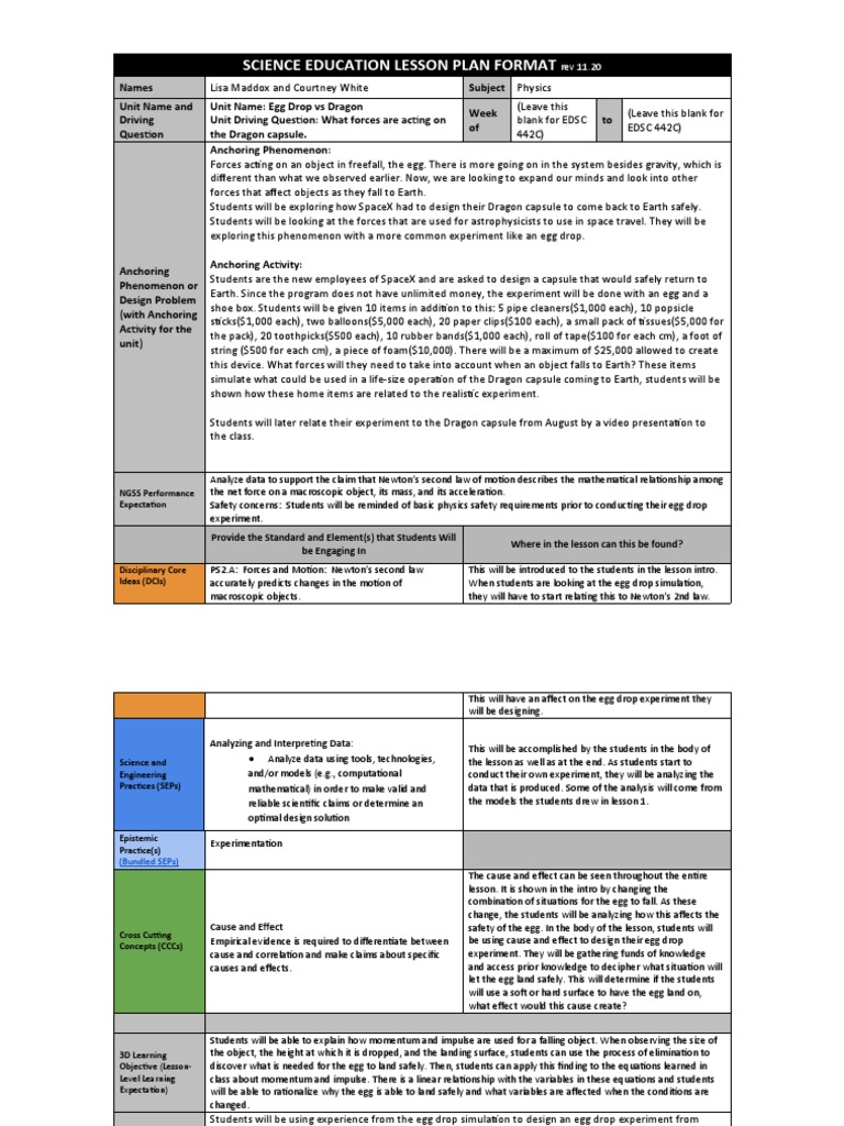 Science Education Lesson Plan Format | PDF | Causality | Educational Assessment