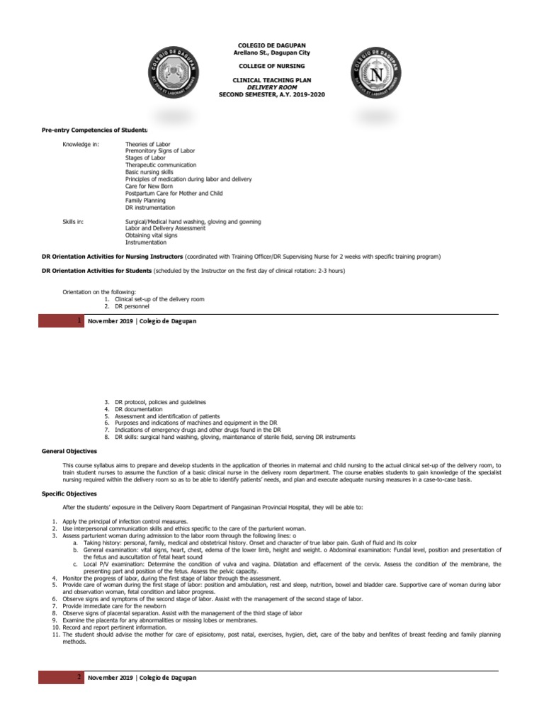 Clinical Teaching Plan DR | Download Free PDF | Childbirth | Nursing