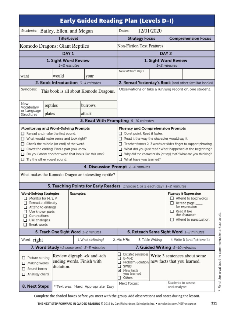 Guided Reading Small Group Level I | PDF | Learning To Read | Reading ...