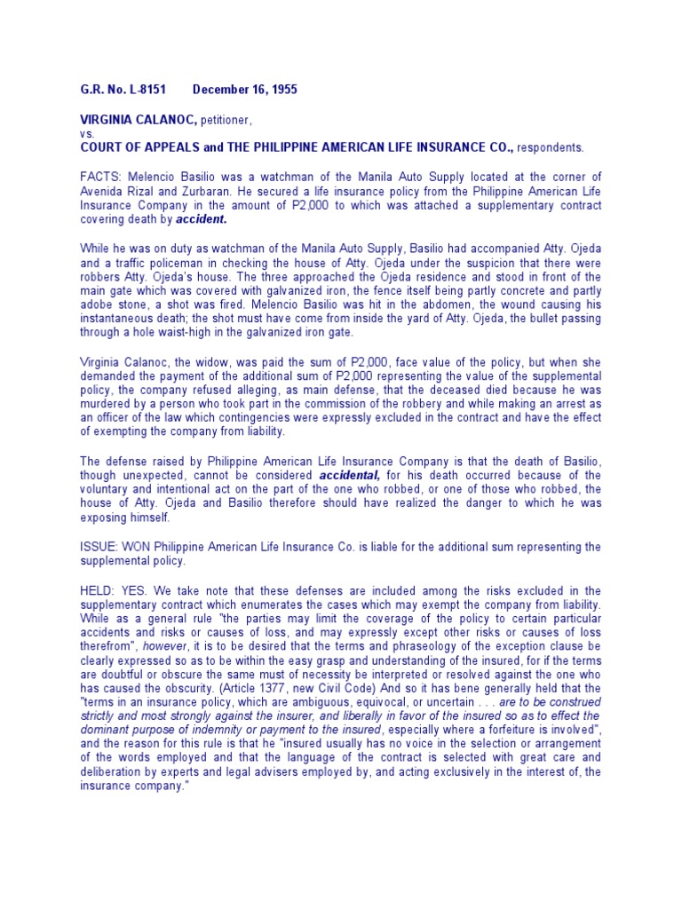 Insurance Cases Batch 2 Digest | PDF | Insurance | Damages