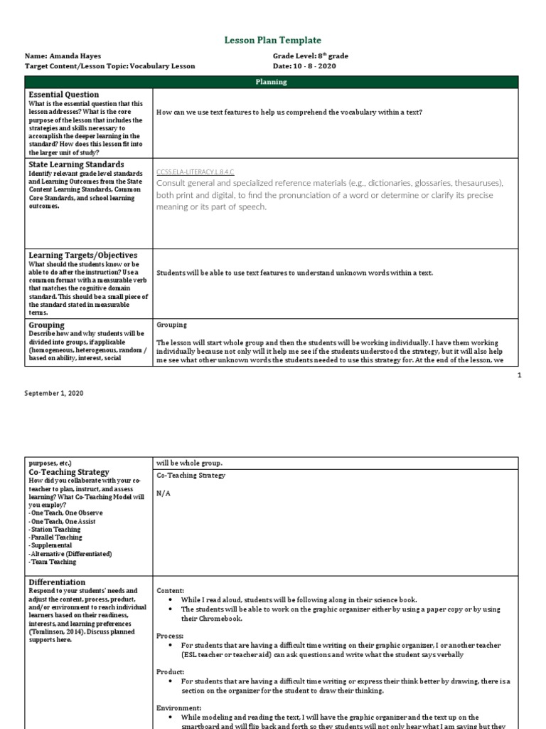 Lesson Plan Template: Essential Question | PDF | Educational Assessment ...