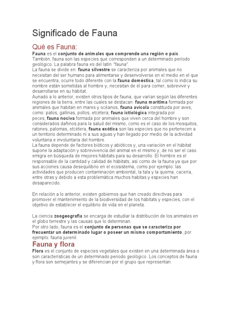 Definición y Tipos de Fauna | PDF | Fauna | Habitat