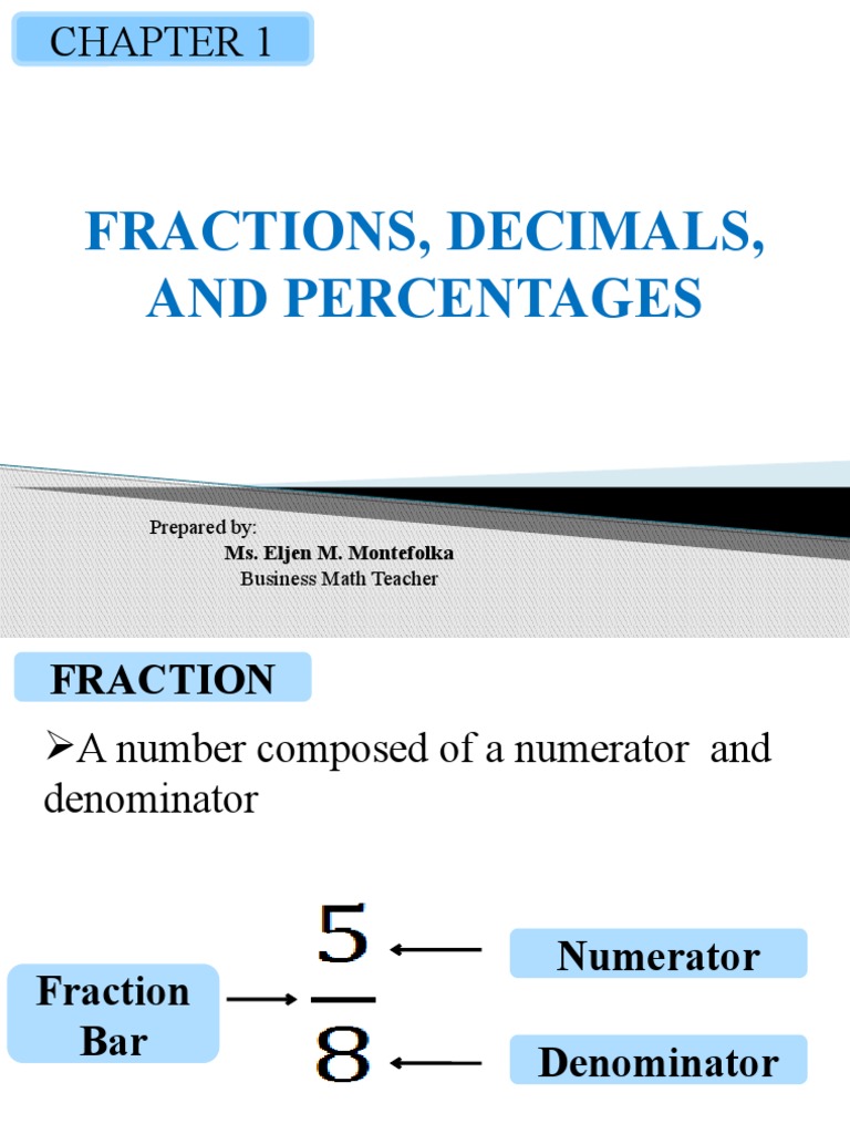 BUSINESS MATH Lesson 1 | PDF | Fraction (Mathematics) | Division ...